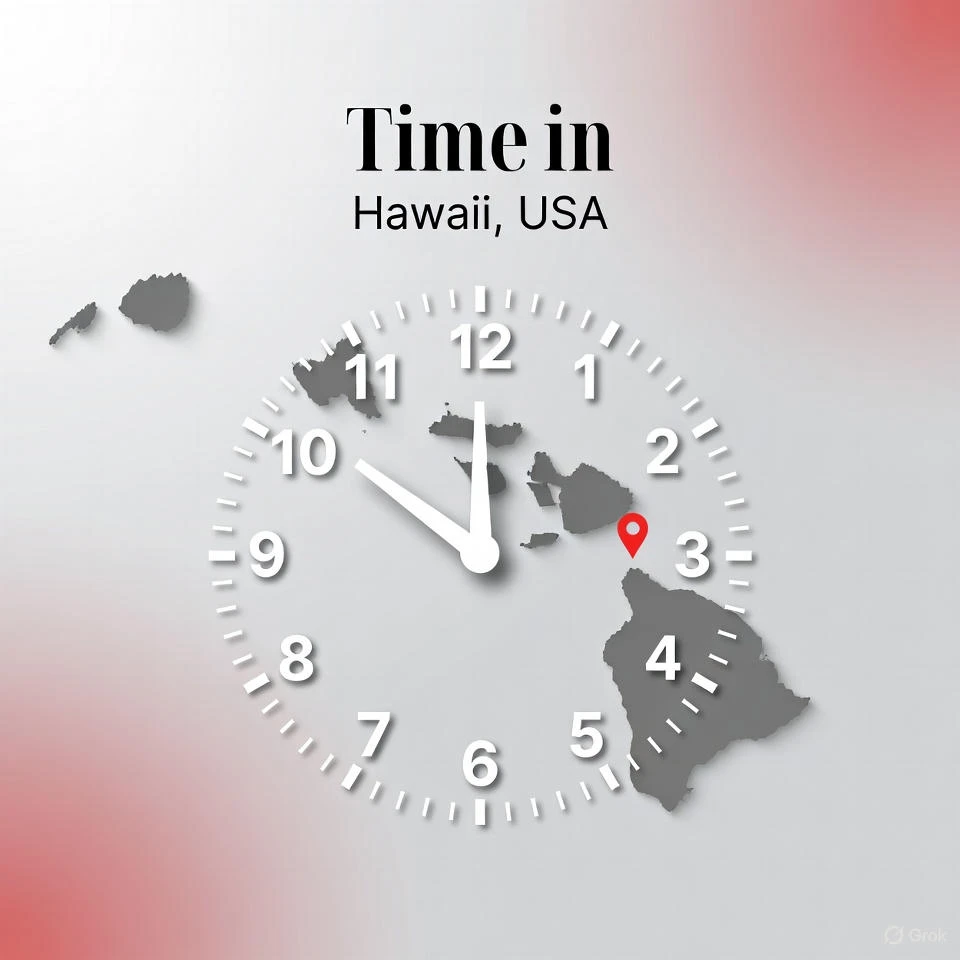 Current Time in Hawaii, USA Now