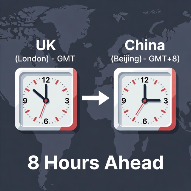 UK and China Time Difference (London Vs Beijing)
