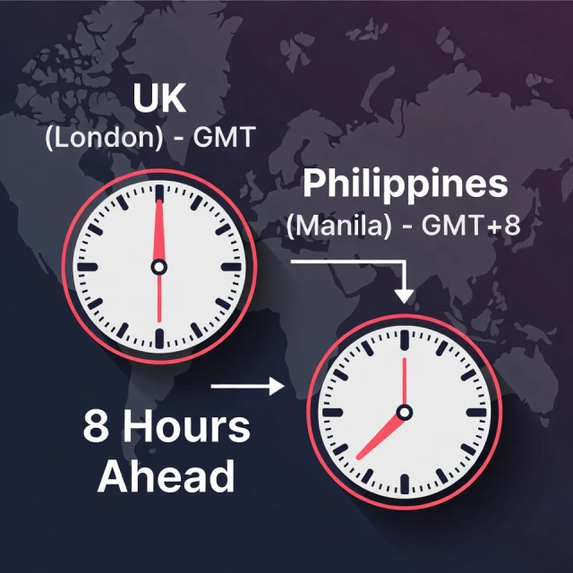 UK and Philippines Time Difference (London vs Manila)