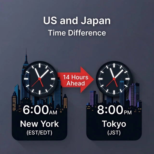 US and Japan Time Difference (New York vs Tokyo)