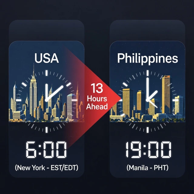 US and Philippines Time Difference (New York vs Manila)